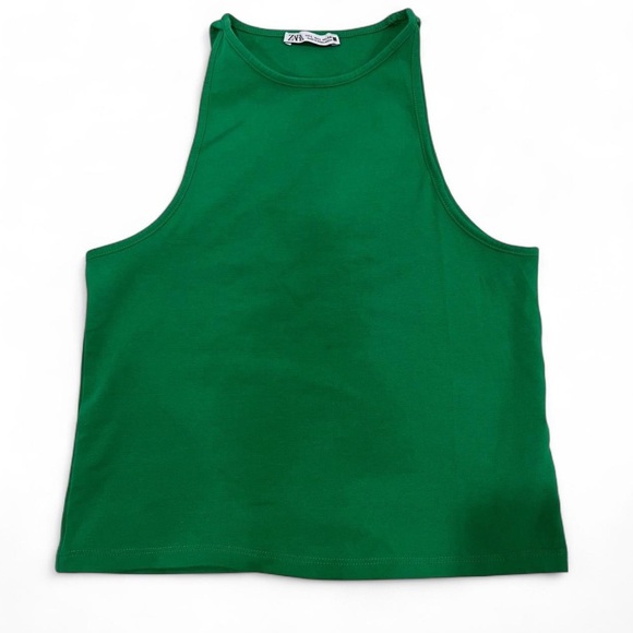 Zara | Tops | Zara Green Crop Tank Top | Poshmark